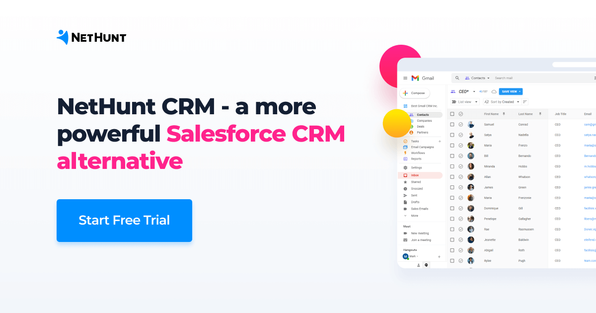 NetHunt CRM vs Salesforce CRM Comparison